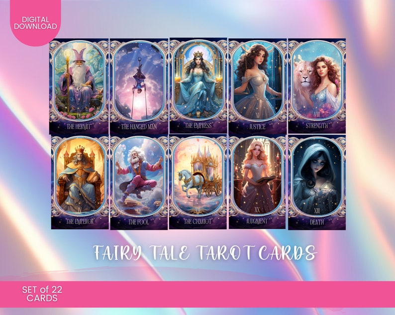 Printable Fairy Major Arcana Tarot Cards Deck Digital Tarot Cards Deck ...