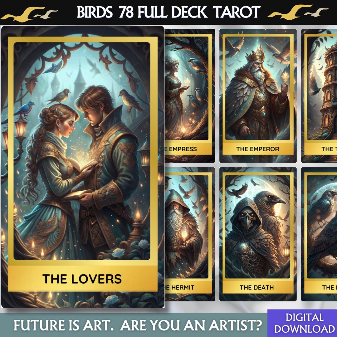 Digital Birds Tarot Deck Fairy Tarot Cards Deck Printable Fulldeck ...