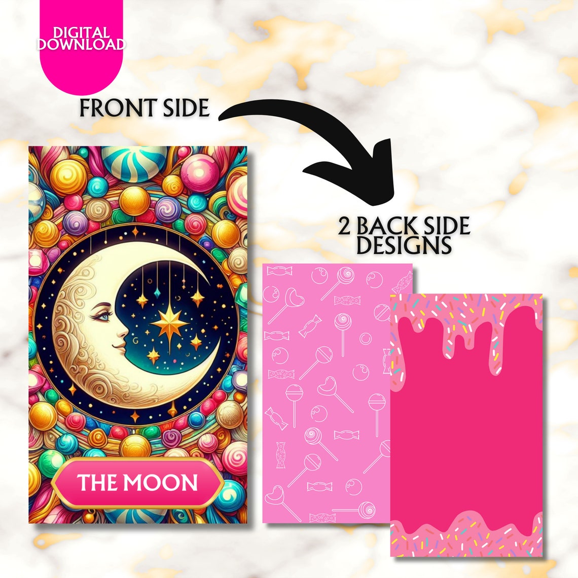 Printable Candy Major Arcana Cards Deck Digital Tarot Cards Deck Pdf ...