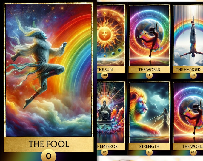 22 Major Arcana Tarot Cards Elephant Tarot Deck Digital African Tarot ...