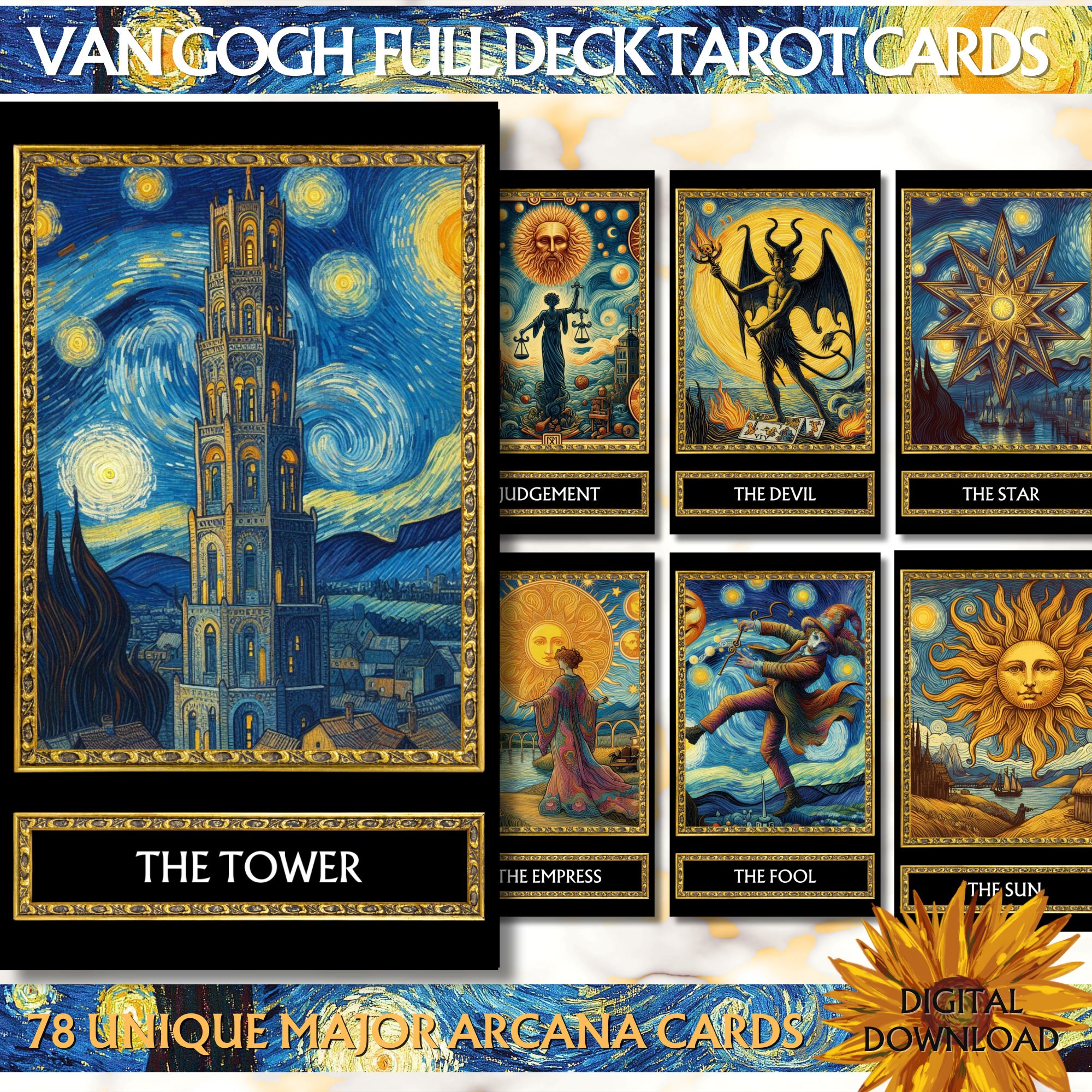 Printable Tarot Deck Bundle Digital Tarot Cards Bundle Artwork ...