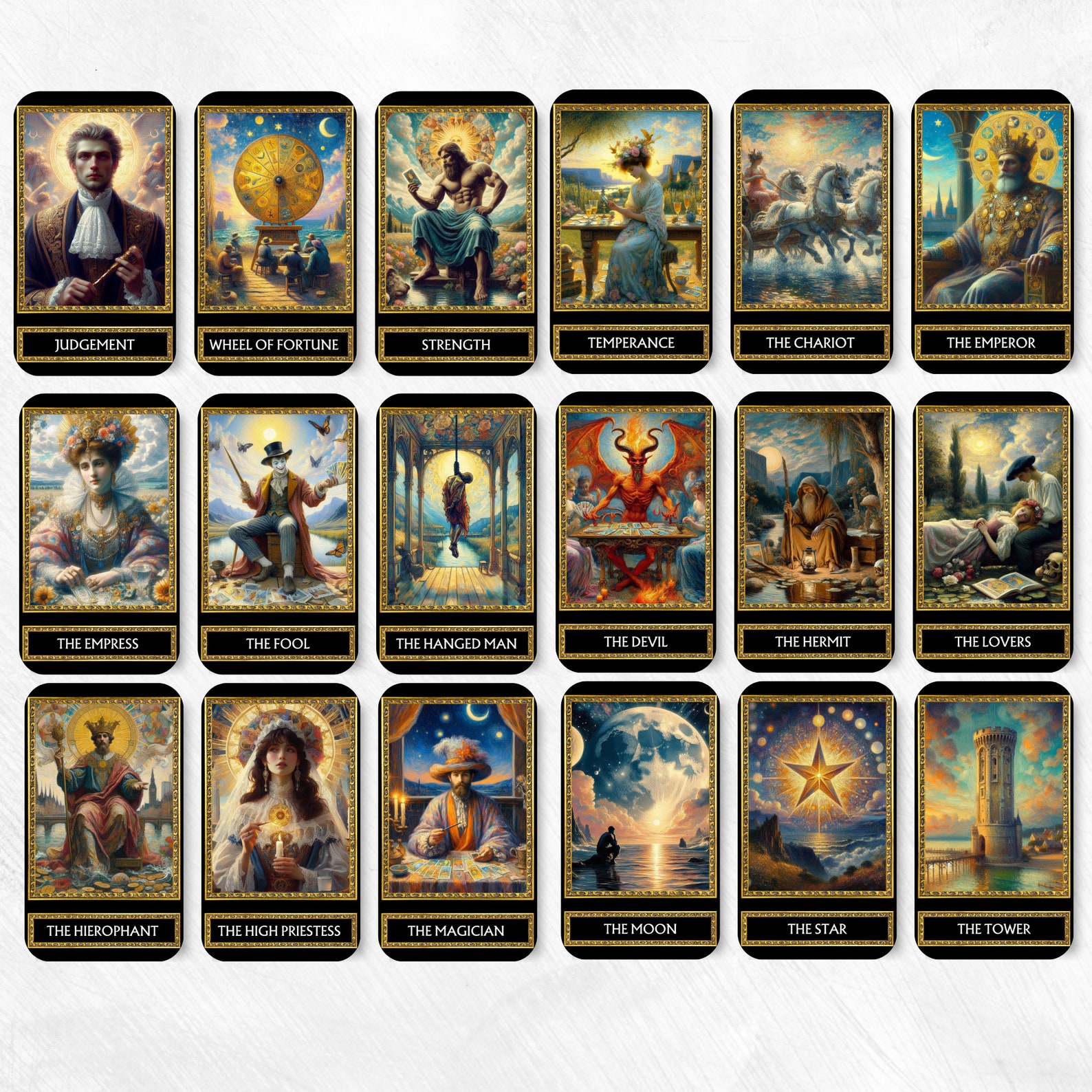 Monet Art Design 78 Tarotkarten Deck Printable VollTarotkarten Deck ...