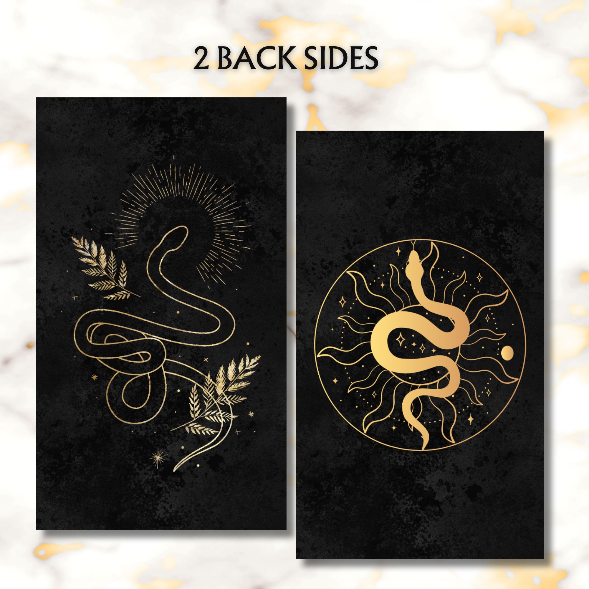 Digital 78 Snake Tarot Cards, Printable Tarot Deck Digital Cards Deck ...