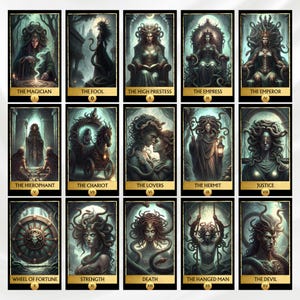 Digital Medusa Tarot Deck Mystic Tarot Cards Deck Printable Fulldeck ...