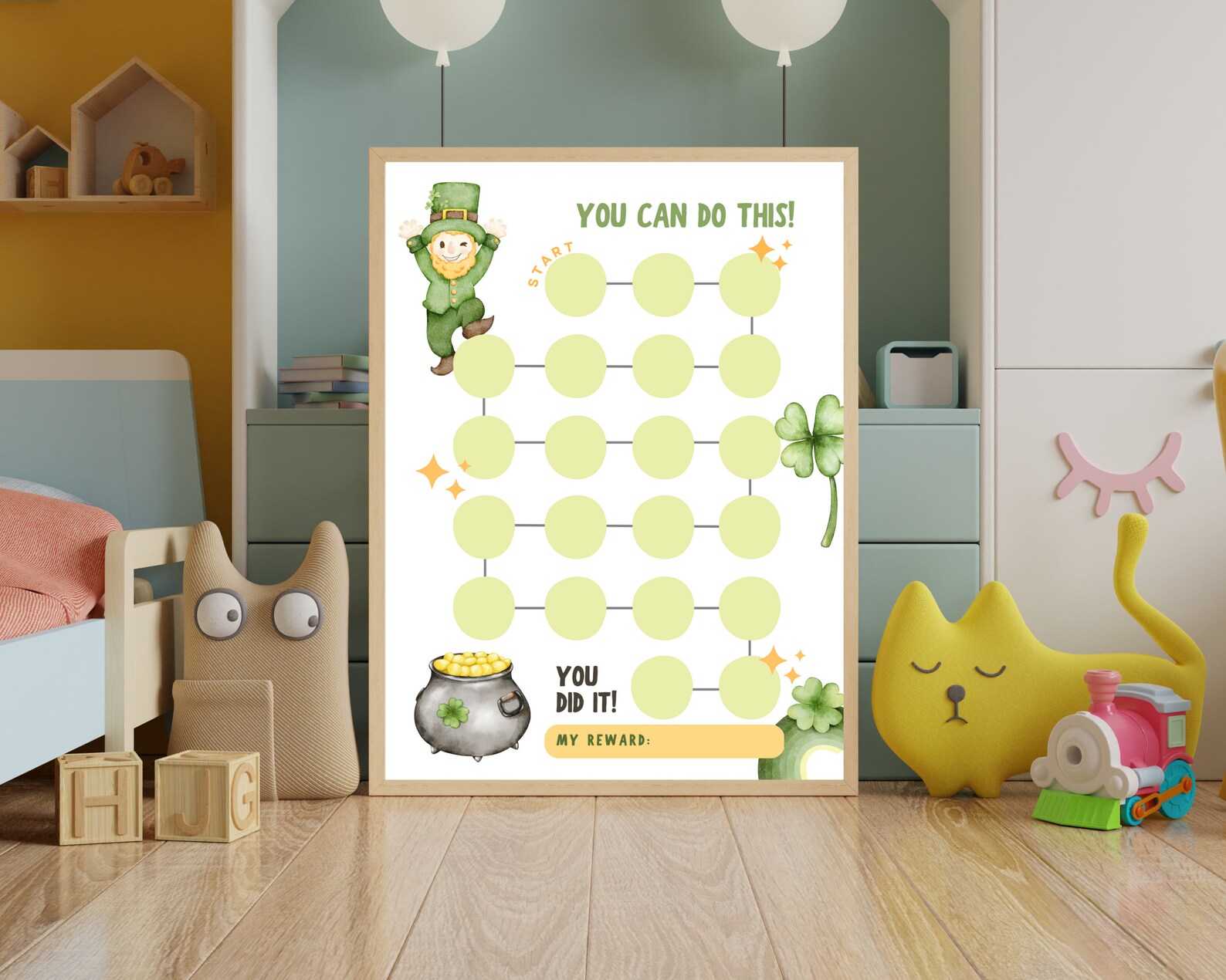 Printable St. Patrick's Day Reward Chart Toddler Saint - Etsy