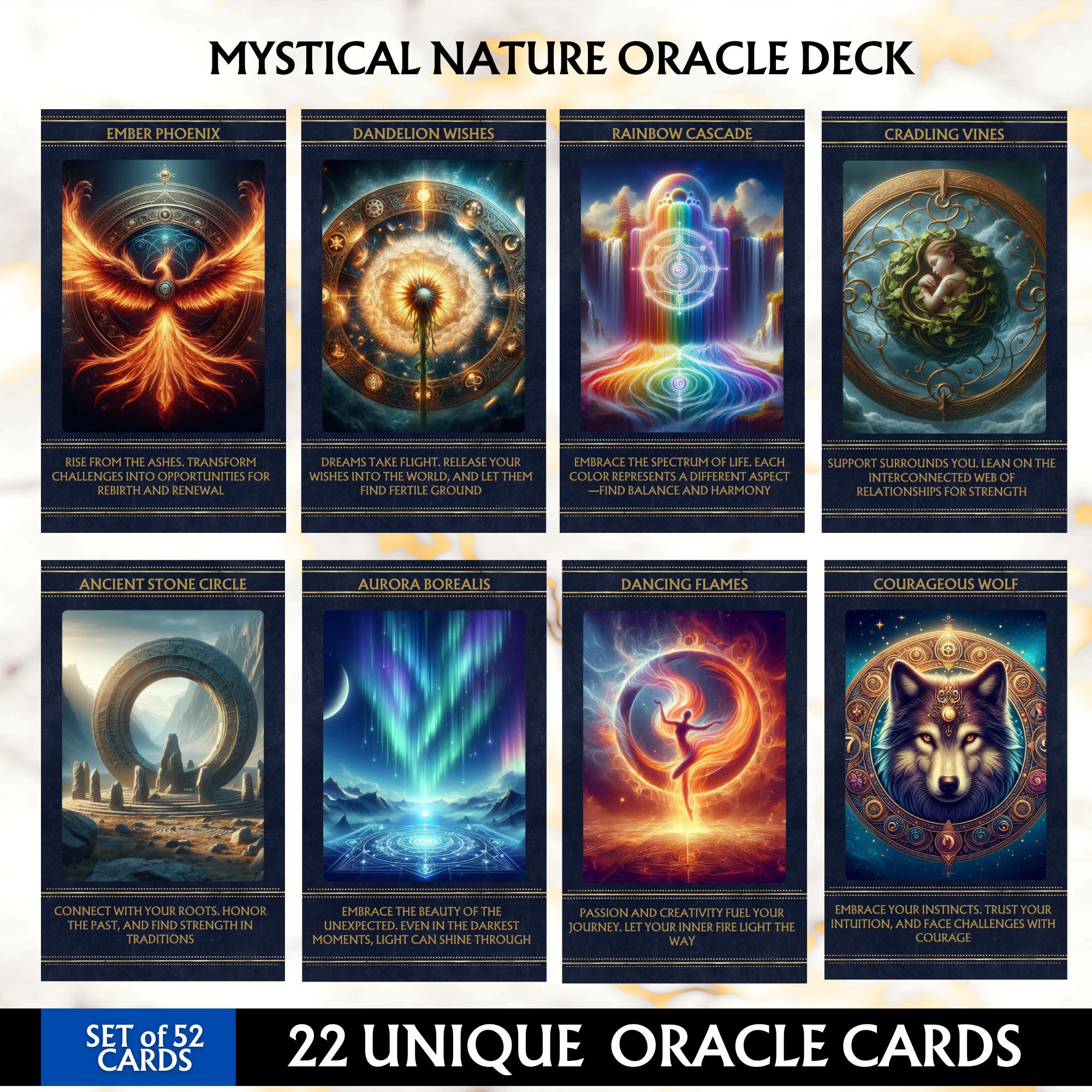 Mystical Nature Oracle Digital Deck of 52 Nature-inspired Cards, Wisdom ...