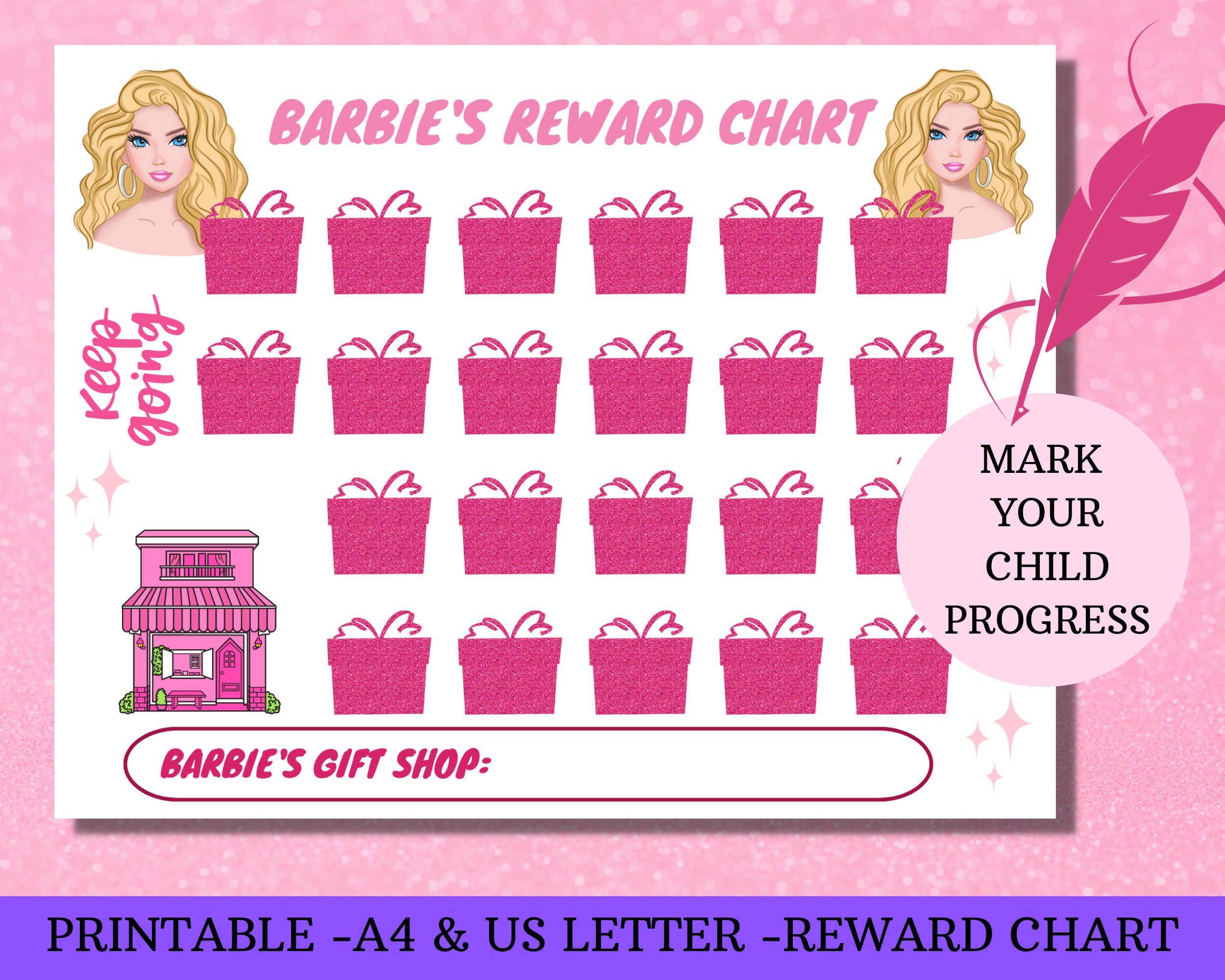 Printable Barbie Doll Potty Reward Chart Girls Barbie Reward - Etsy ...
