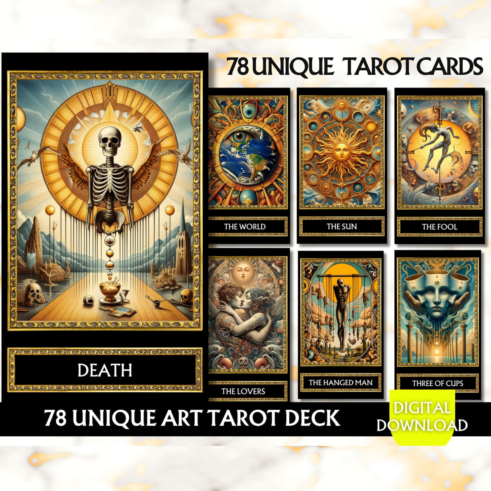 Printable Tarot Deck Bundle Digital Tarot Cards Bundle Artwork ...