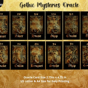 Printable Lenormand Gothic Mysteries Deck Oracle Cards Digital Tarot ...