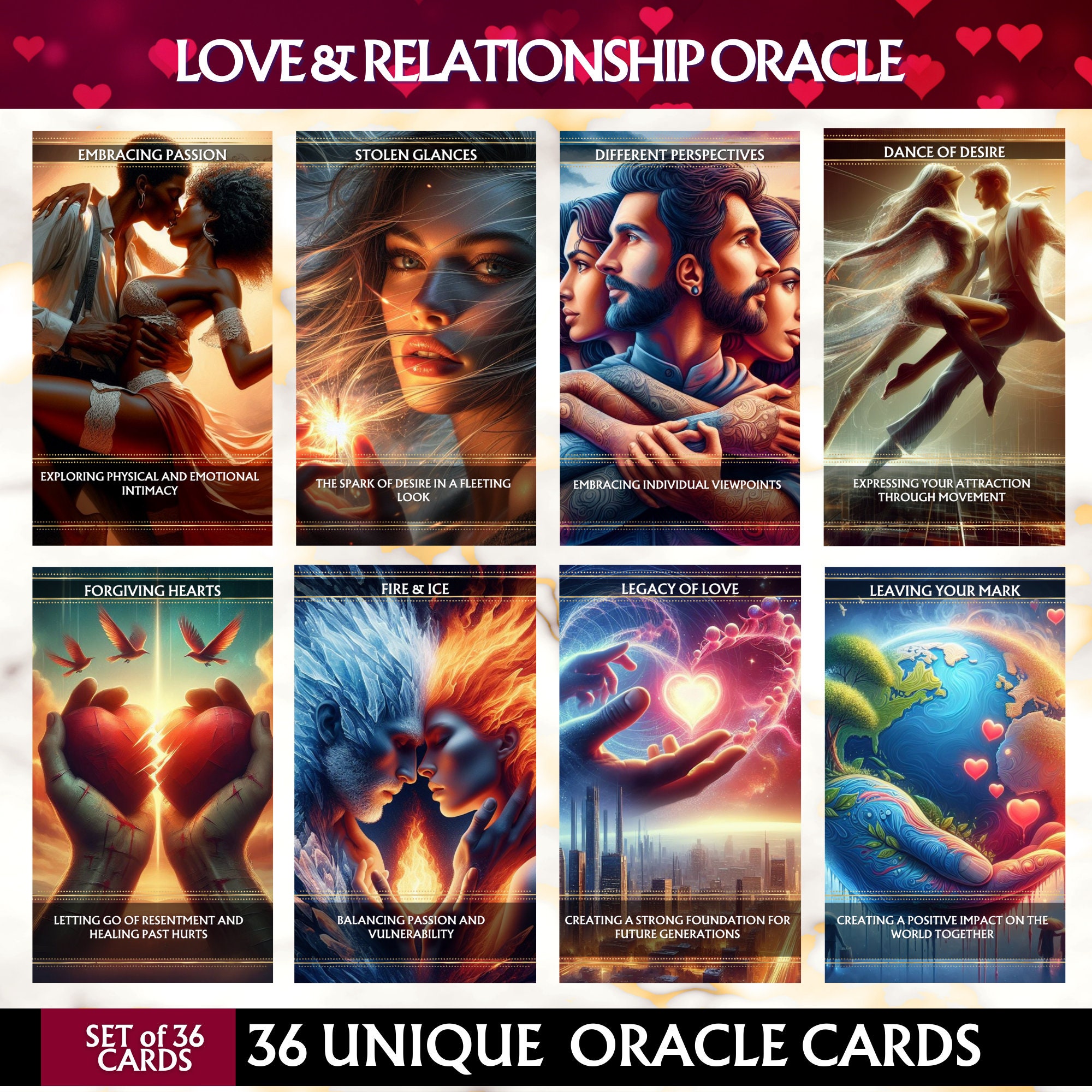 Love & Relationship Oracle Digital Deck of 36 Love Oracle Cards, Wisdom ...