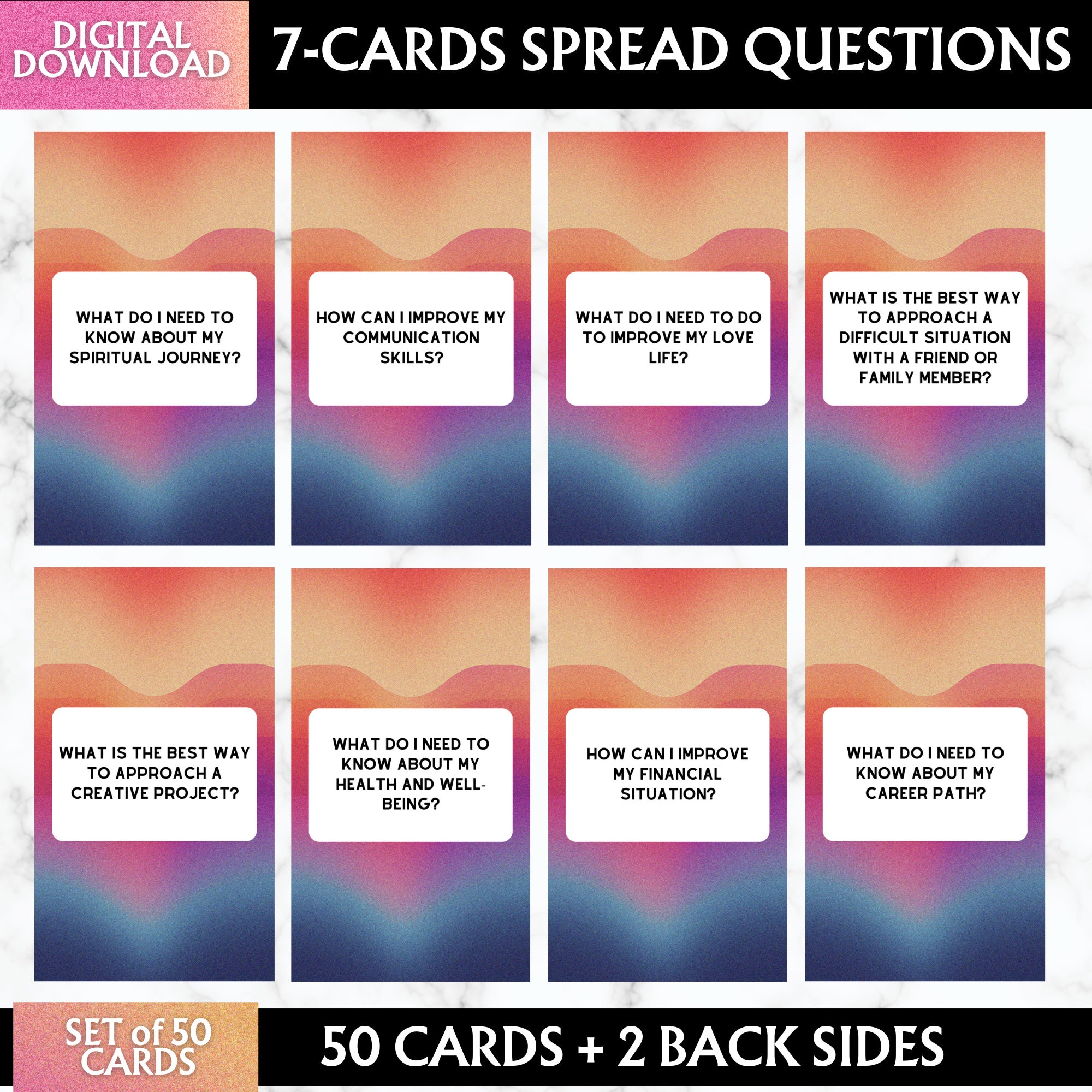 Tarot Spreads Questions Bundle Tarot Cards Questions Tarot Reading ...
