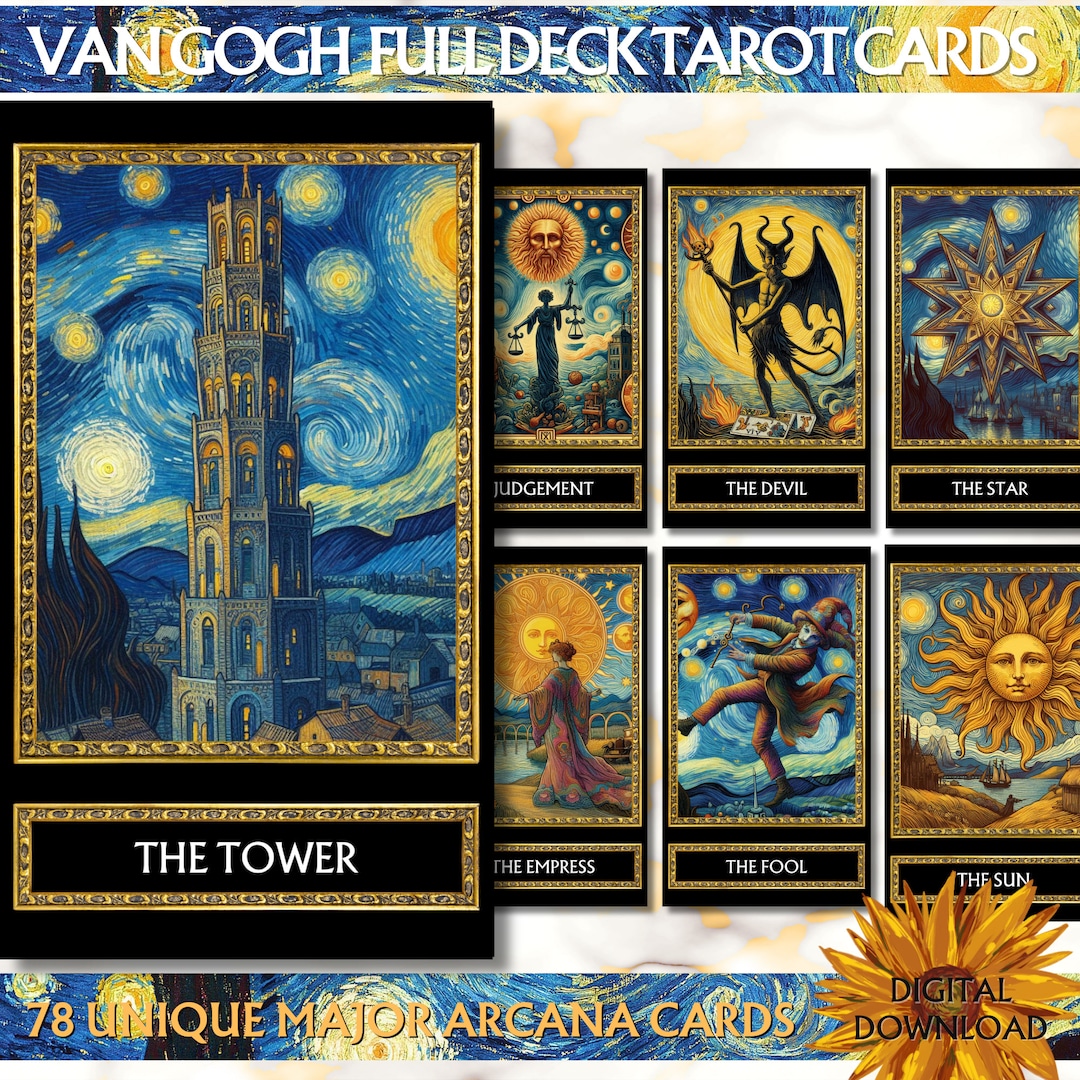 Van Gogh Art Design 78 Tarot Cards Deck Printable Fulltarot Cards Deck ...