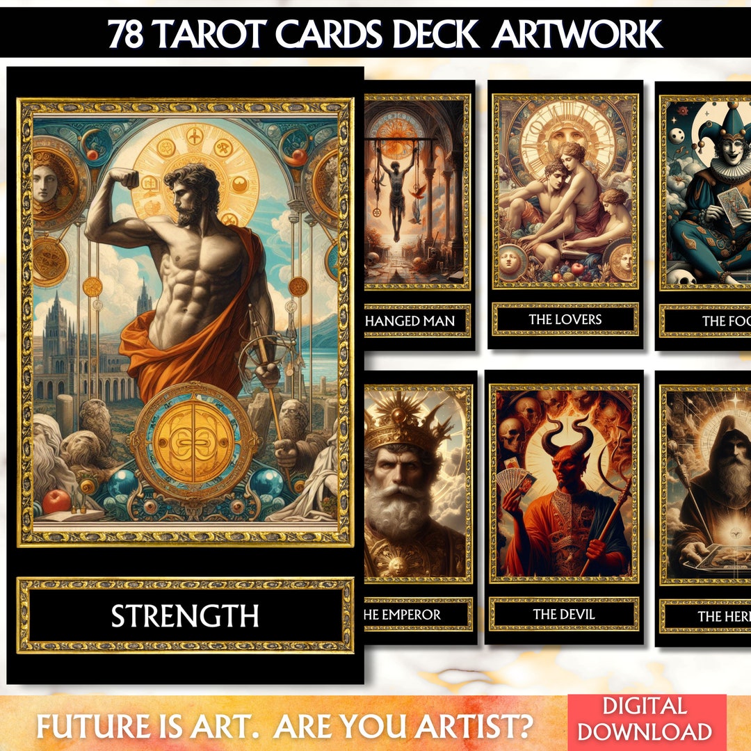 78 Tarot Cards Deck Renaissance Tarot Deck Digital Tarot Deck Printable ...
