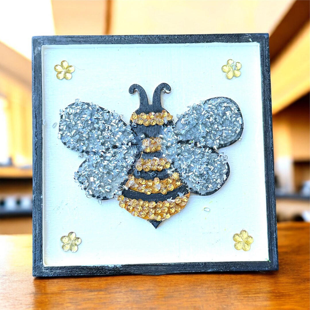 3D Bee Jewellery Box, Embellished Wooden Trinket Box, Gold & Silver ...