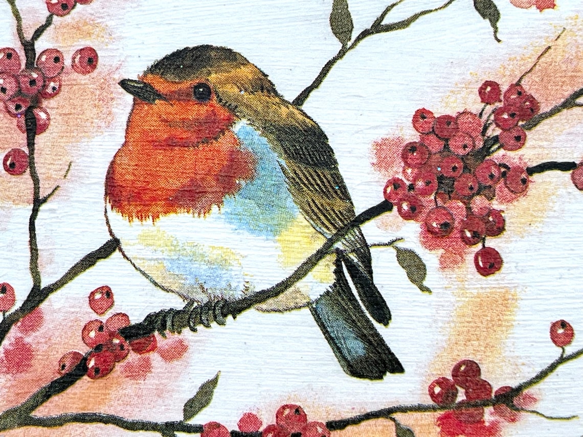 Hand-painted Robin Trinket Box: Vintage-inspired Keepsake for Jewelry ...