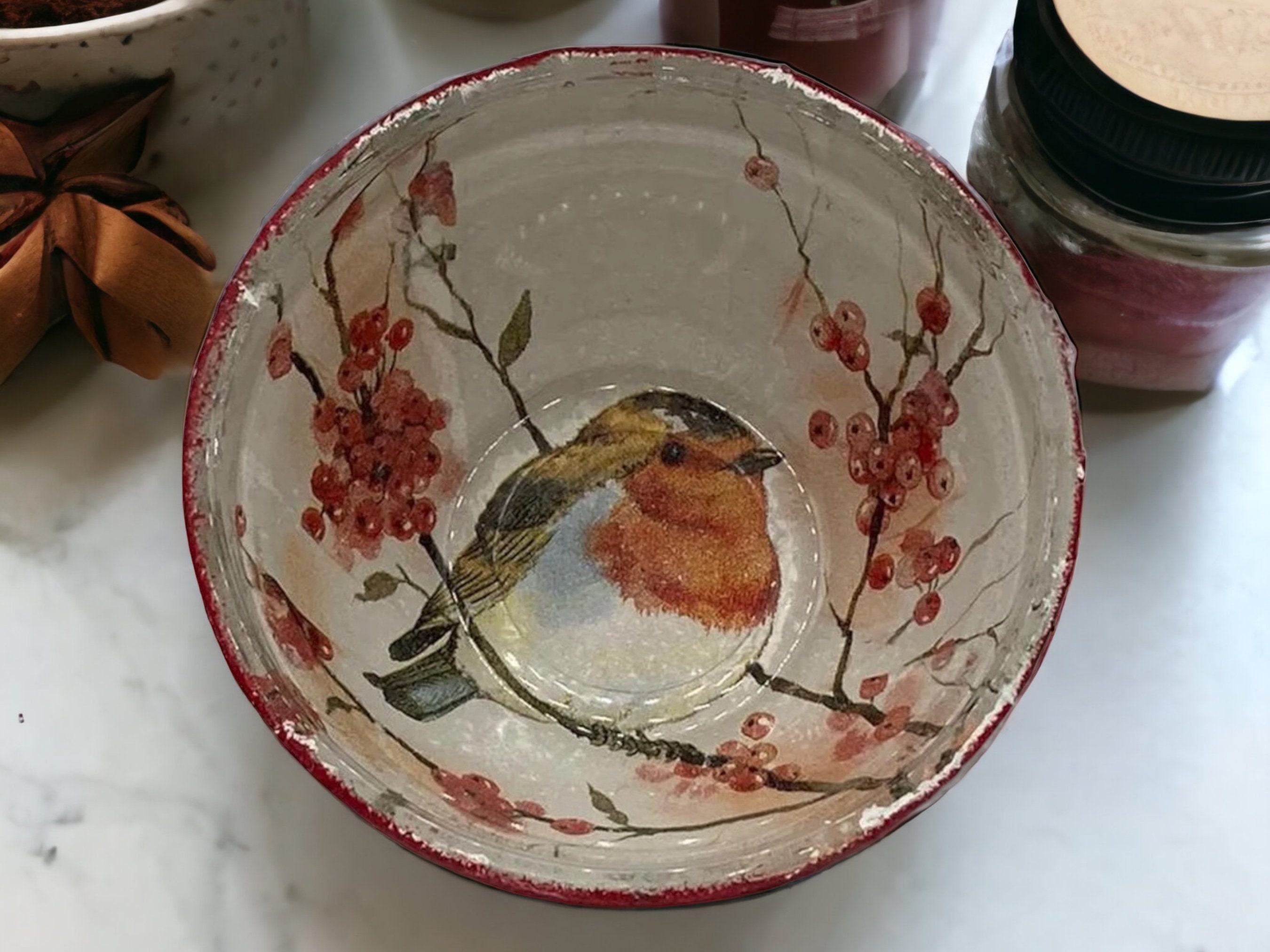 Handcrafted Glass Robin Dish - Unique Jewelry and Key Holder - Gift for ...