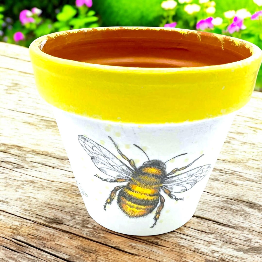 Bee Planters, Bee Plant Pots, Plant Pot With Drainage Hole, Bee Gifts ...