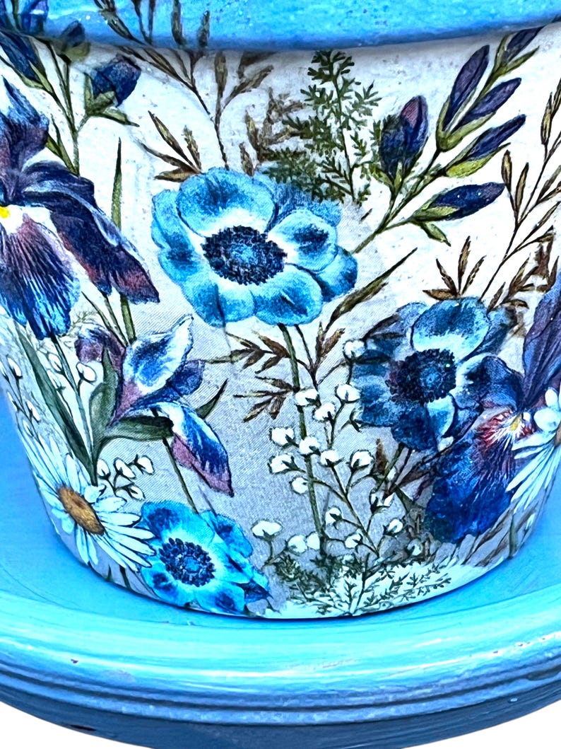Iris Plant Pot, Plant Pot, Pots & Planters, Iris Decor, Floral Plant ...