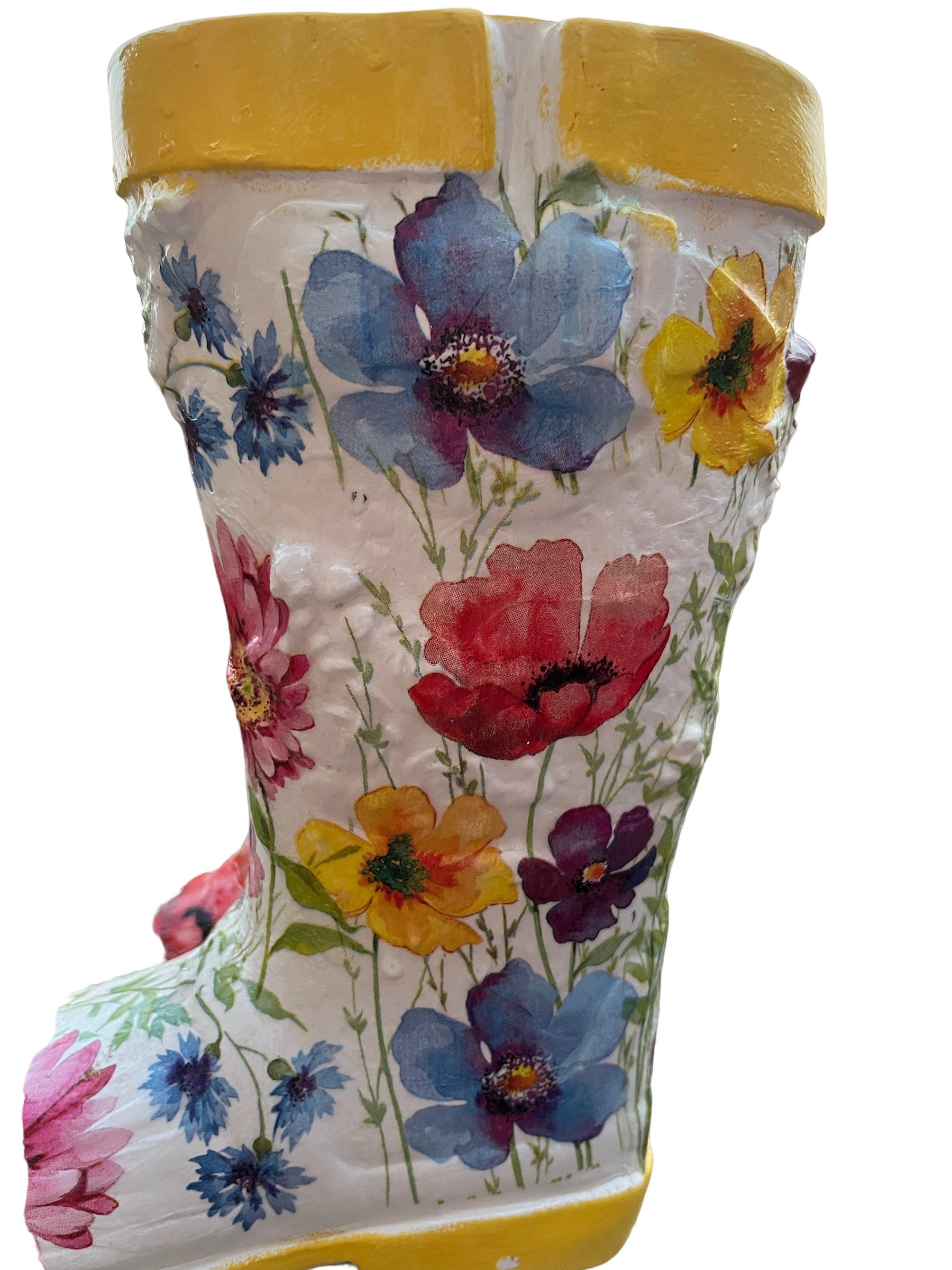 Rustic Double Wellie Boot Planter Farmhouse Garden Decor Outdoor Welly Boot Plant Holder Two ...