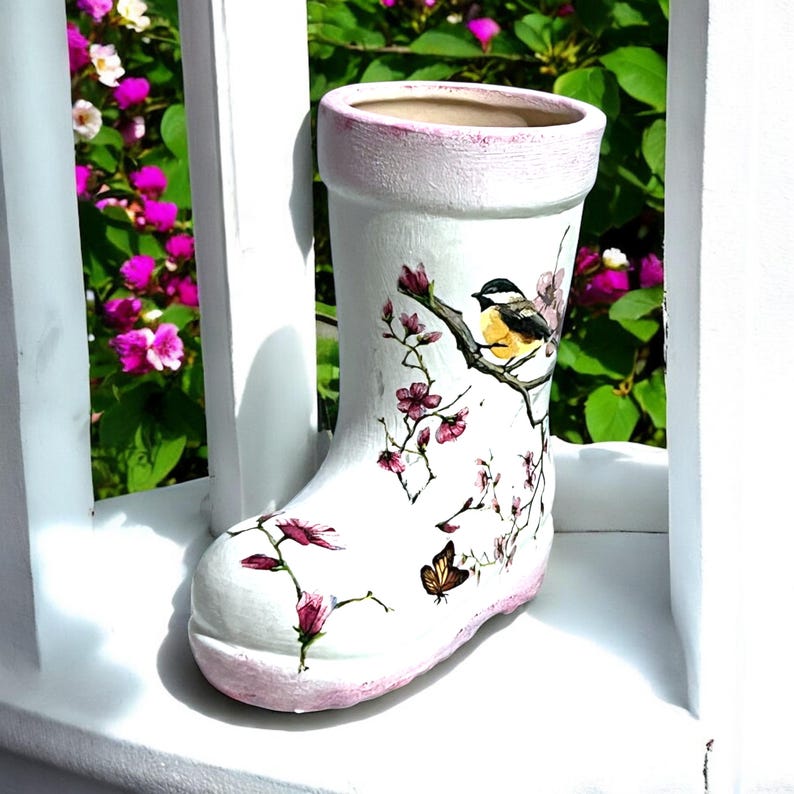 Welly Planter, Boot Planter, Pretty Planter, Blossom Gift, Bird Planter ...