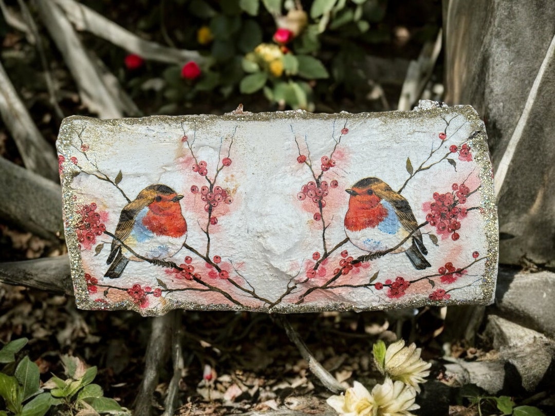 Decorative Logs, Robin Decor, Unique Robin Decor, Rustic Decor ...