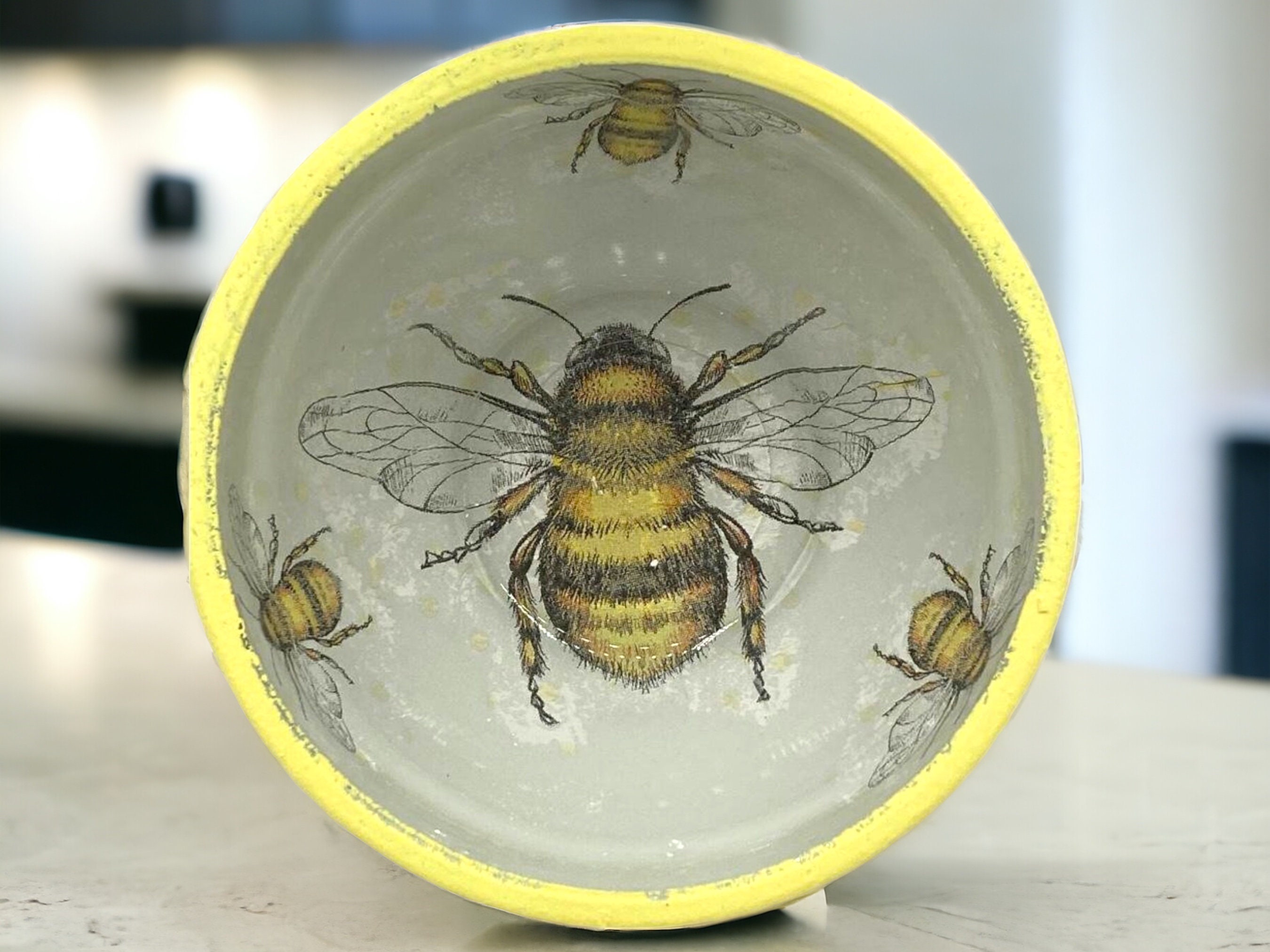 Handcrafted Small Glass Dish Elegant Bee-inspired Design for Home Decor ...