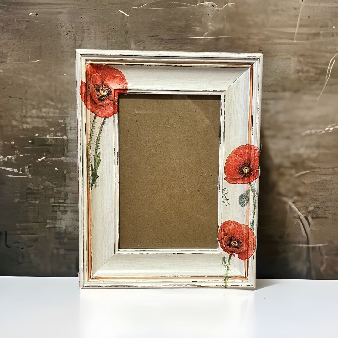 Photo Frame, Poppy Photo Frame, Picture Frame, Memorial Photo Frame ...