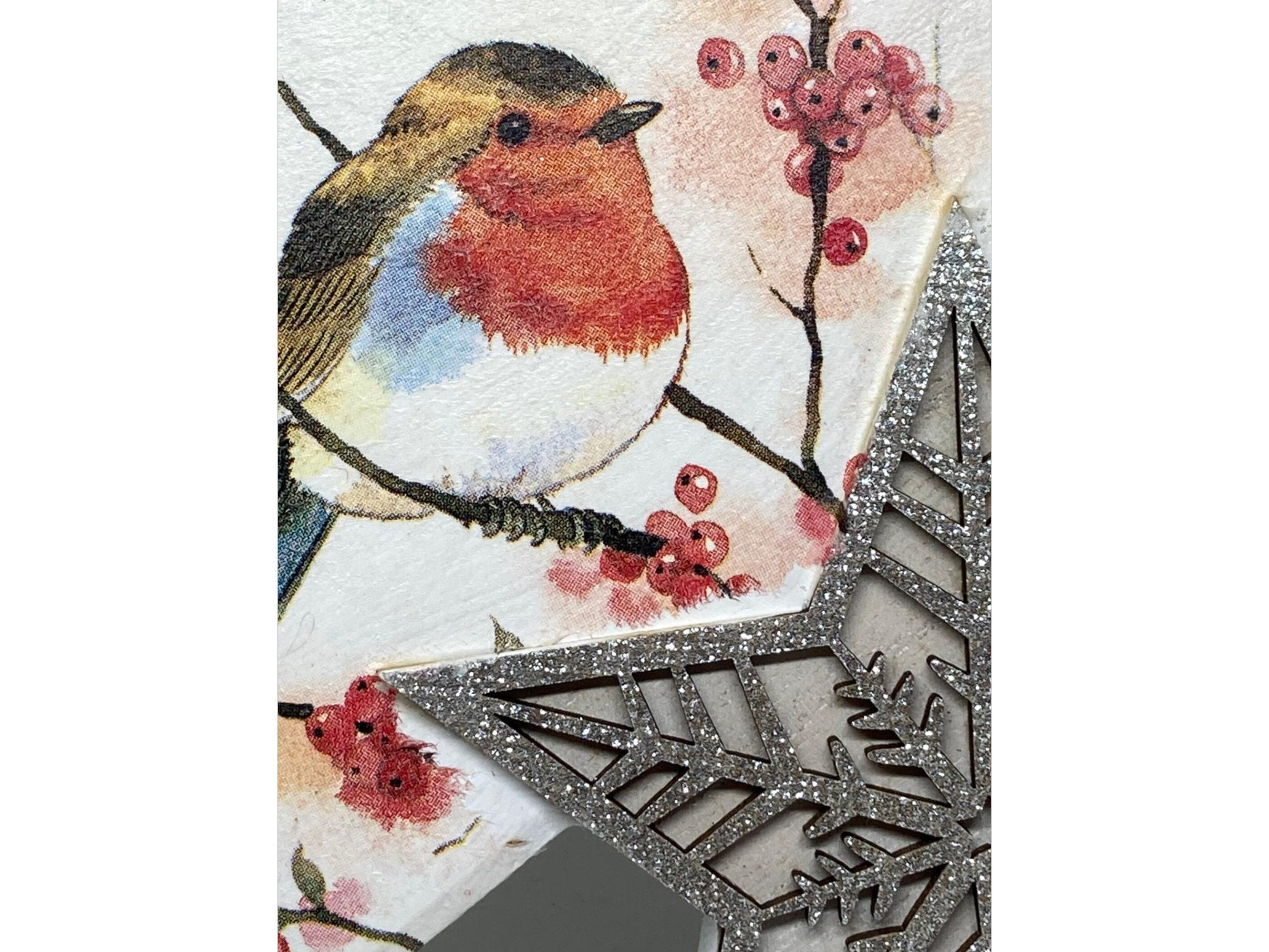 Handcrafted Wooden Robin and Star Ornament Rustic Christmas Decor ...