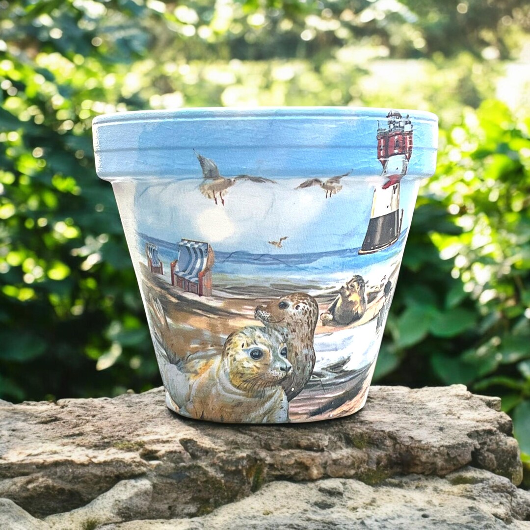 Terracotta Plant Pot, Plant Pot, Plant Pot With Drainage, Nautical ...