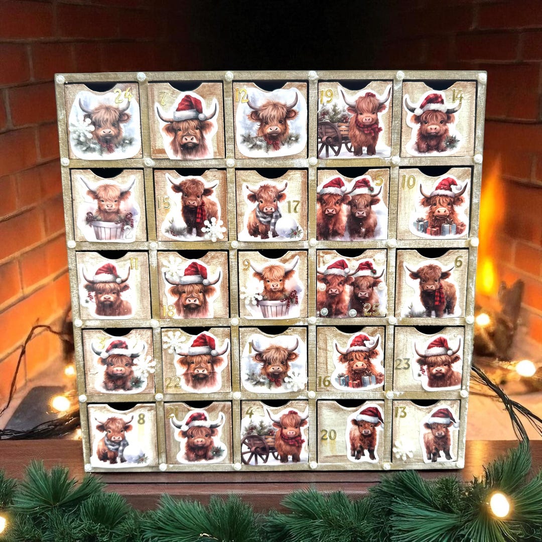 Wooden Advent Calendar, Reusable Advent Calendar, Christmas Countdown ...