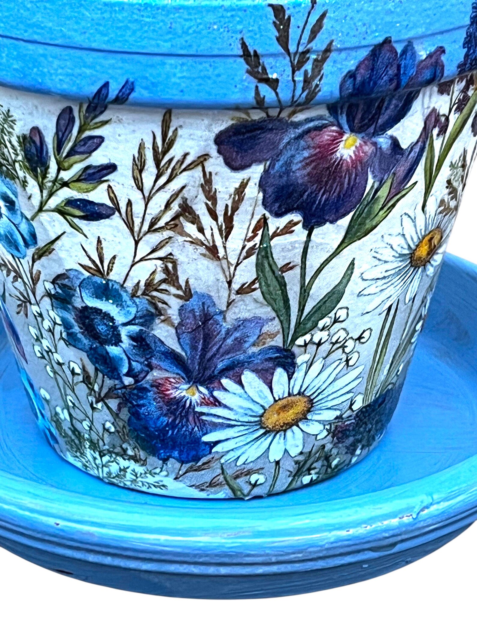 Iris Plant Pot, Plant Pot, Pots & Planters, Iris Decor, Floral Plant ...