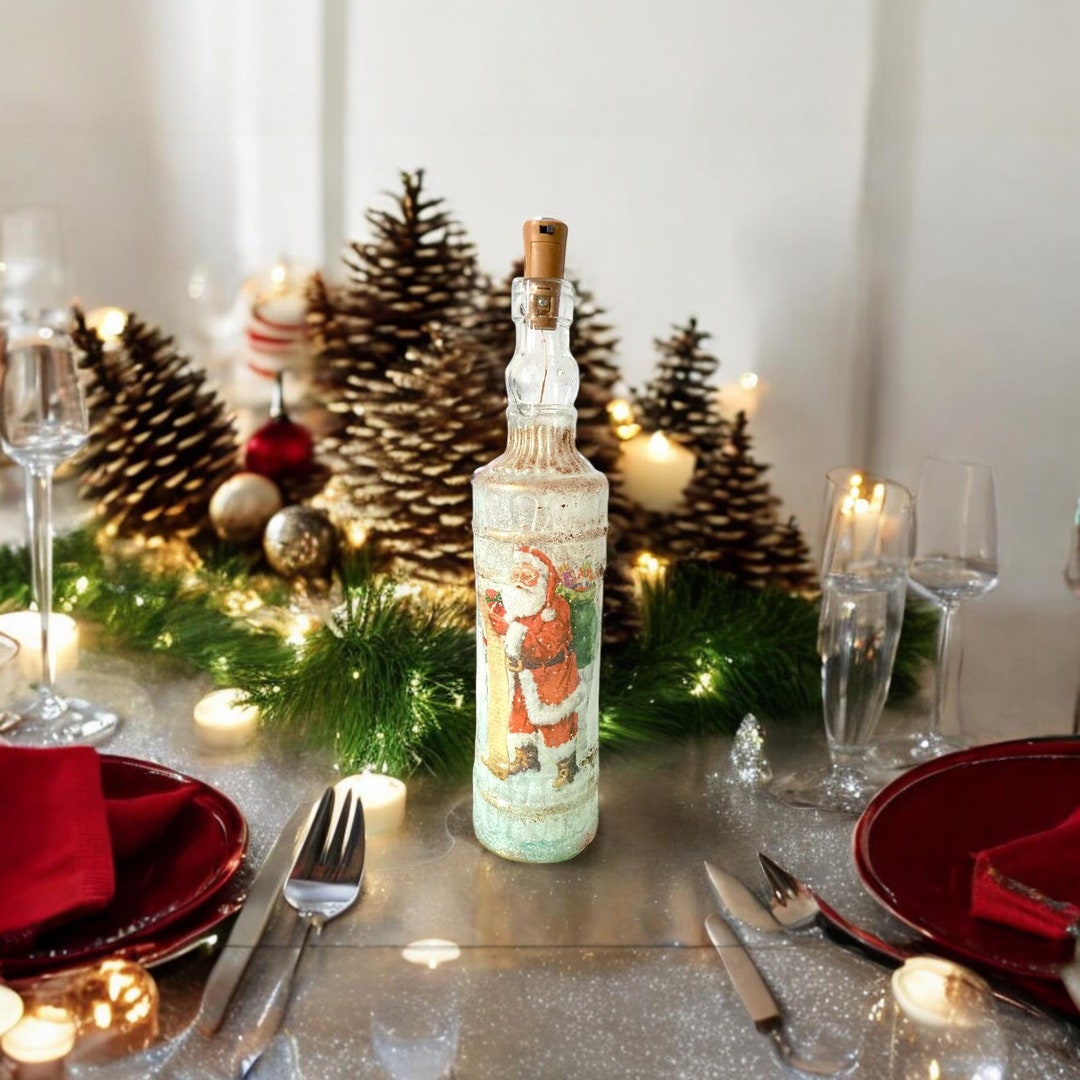 Light up Bottle, Santa Bottle, Santa Lamp, Christmas Light Bottle ...