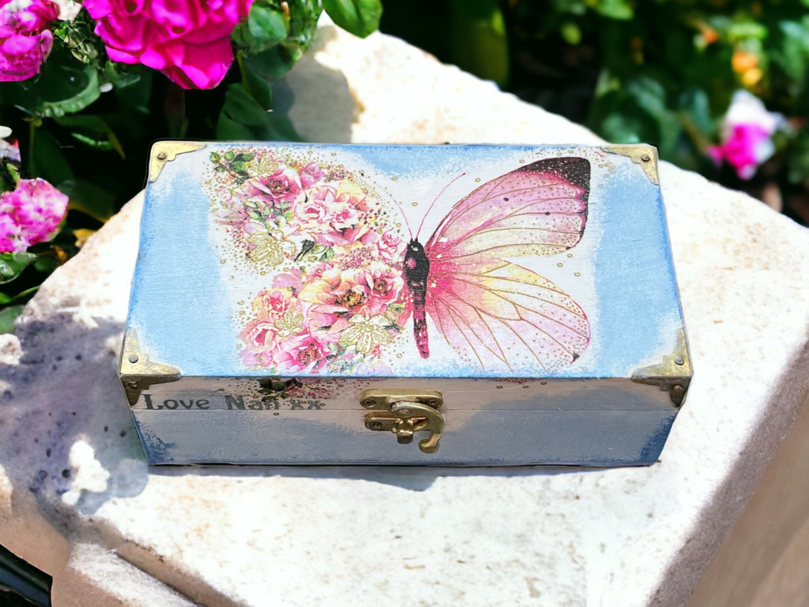 Butterfly Trinket Box, Wooden Trinket Box, Jewellery Box, Colourful ...