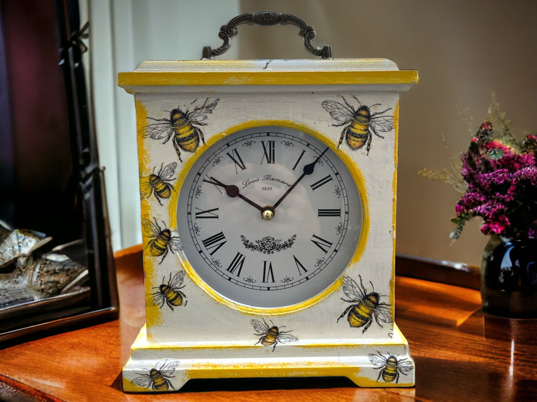 Mantle Clock, Bee Clocks, Bee Mantle Clock, Carriage Clock, Vintage ...