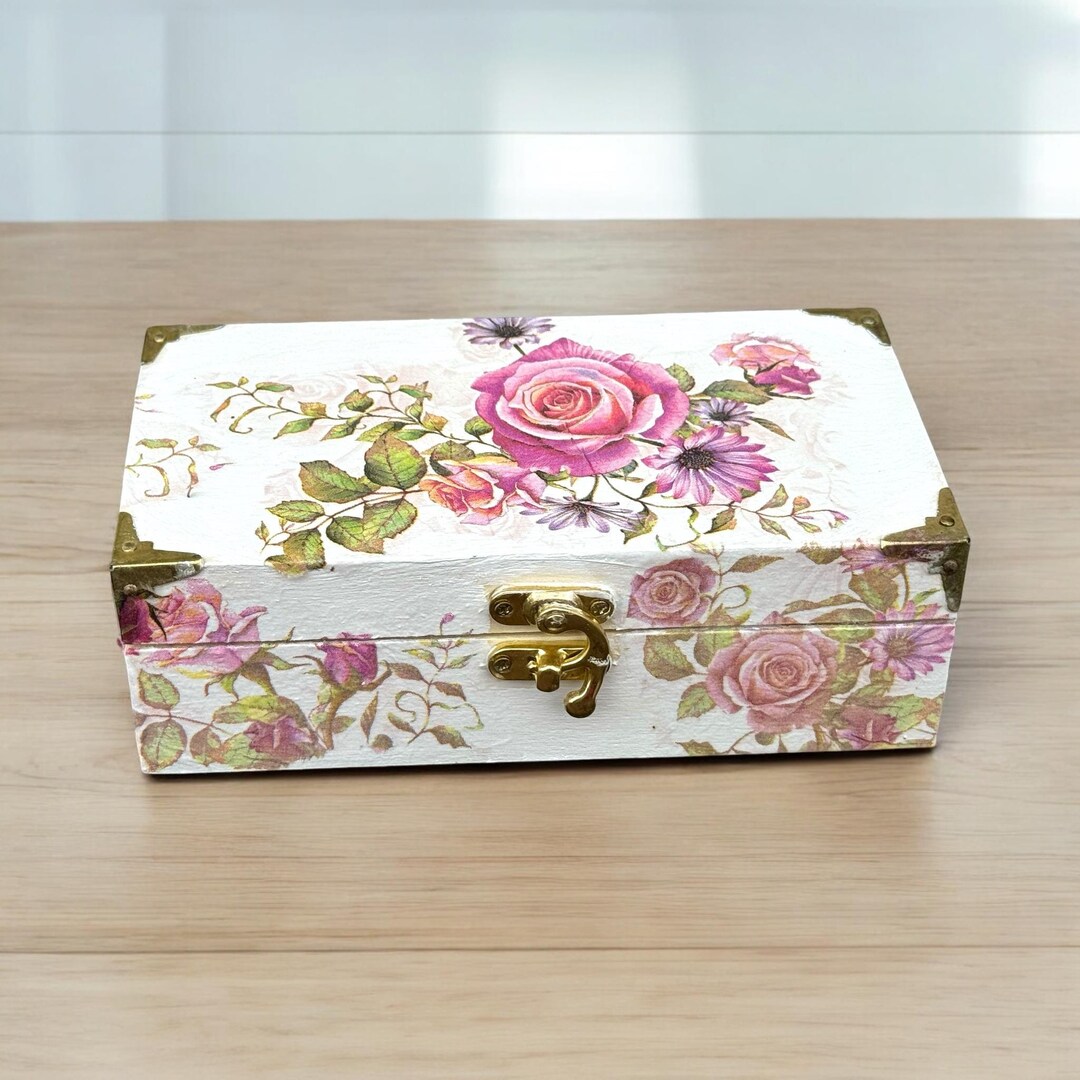 Jewellery Box, Trinket Box, Floral Jewellery Box, Roses Gift, Gift for ...