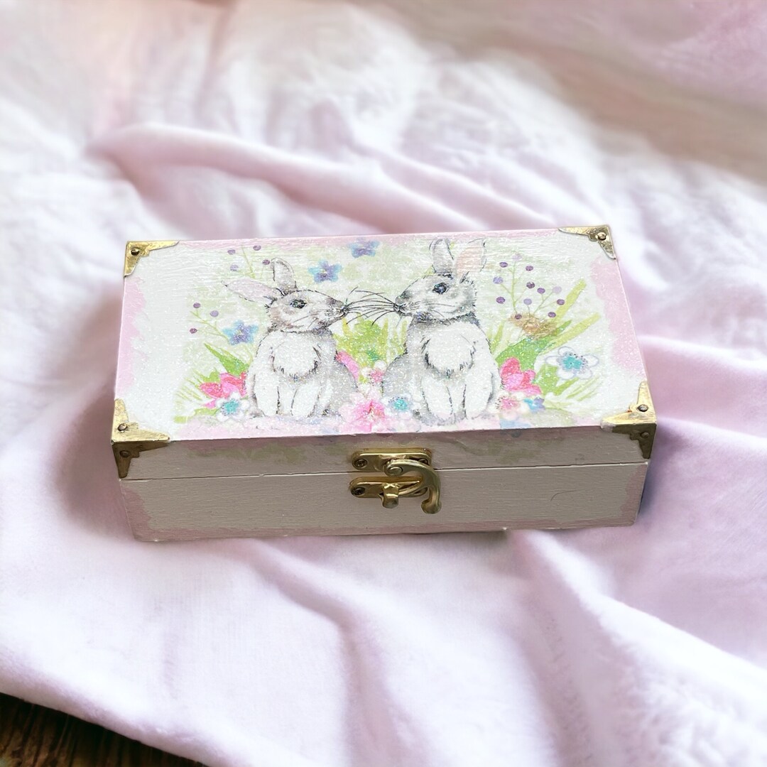 Bunny Trinket Box, Bunny Keepsake Box, Trinket Box, Jewellery Box ...