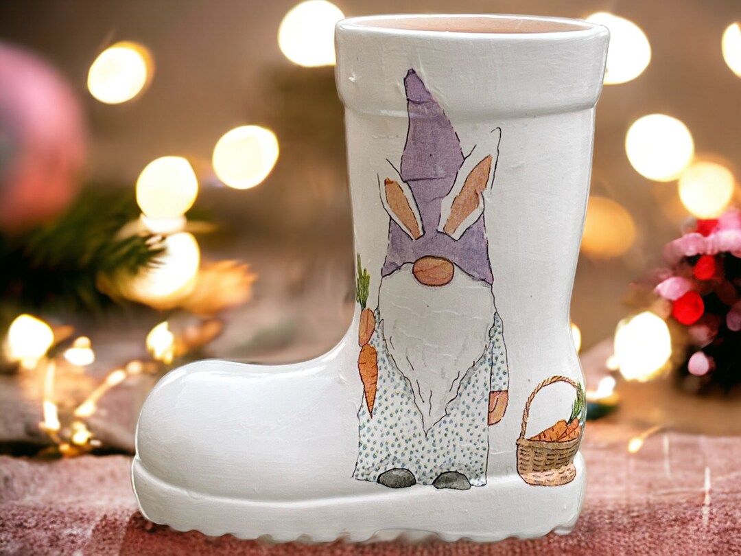 Gonk Plant Pot, Gnome Planter, Wellington Boot, Wellie Planter, Mini ...