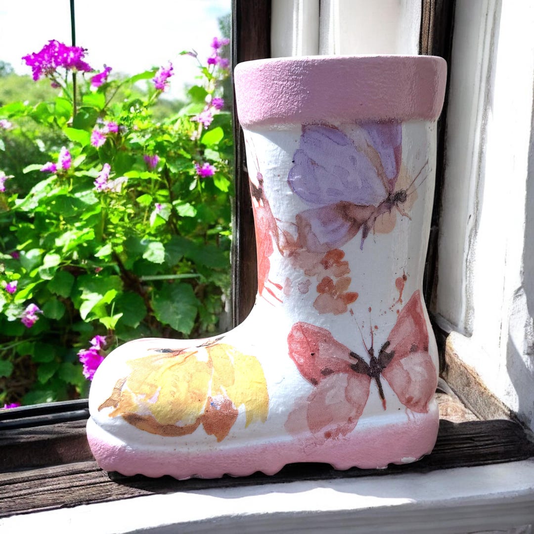 Butterfly Planter, Welly Planter, Plant Pot, Butterfly Gifts, Butterfly ...