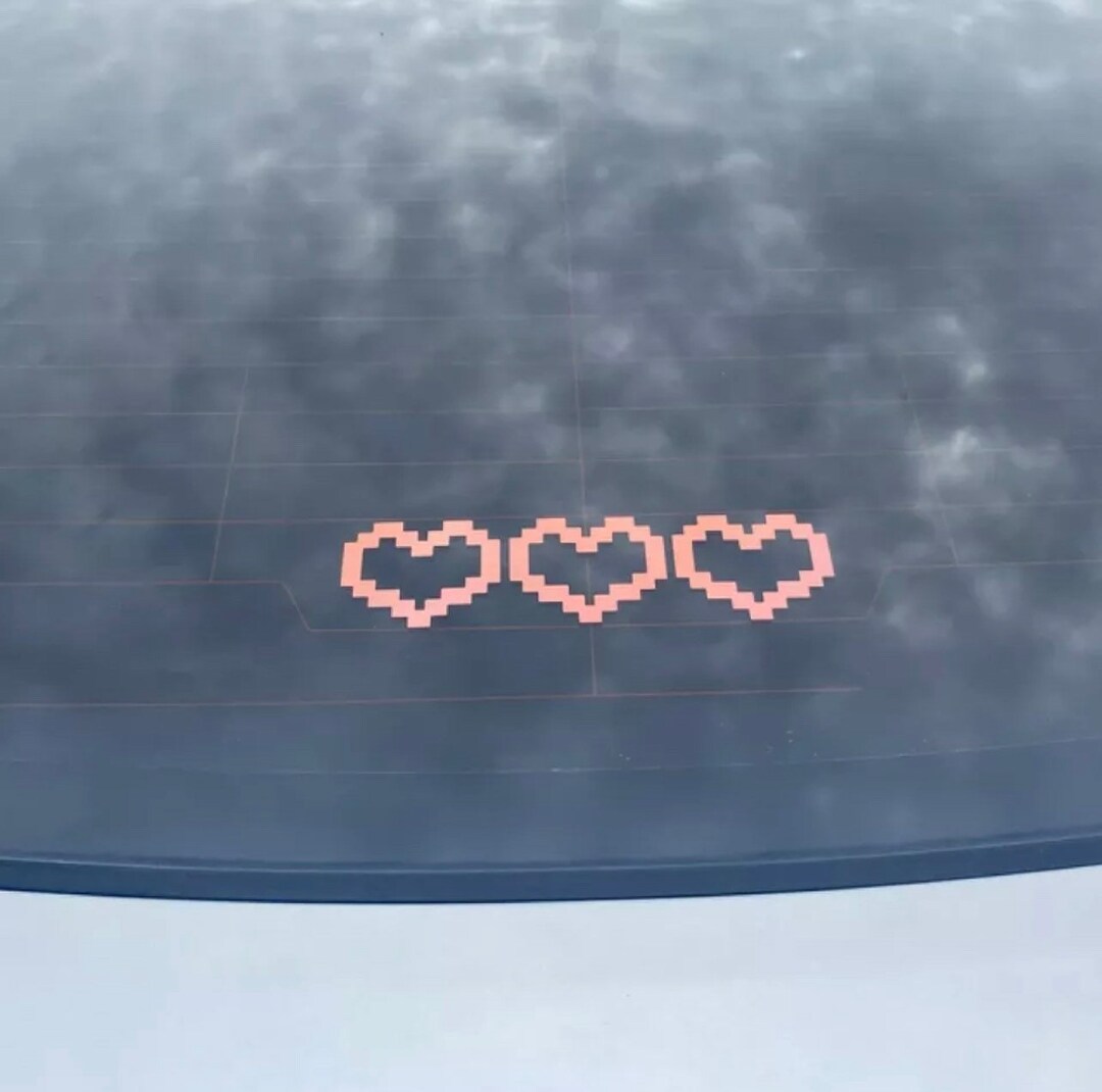 Pixelated Heart Car Decals, Video Game Car Decals, Nerdy Car Decal ...