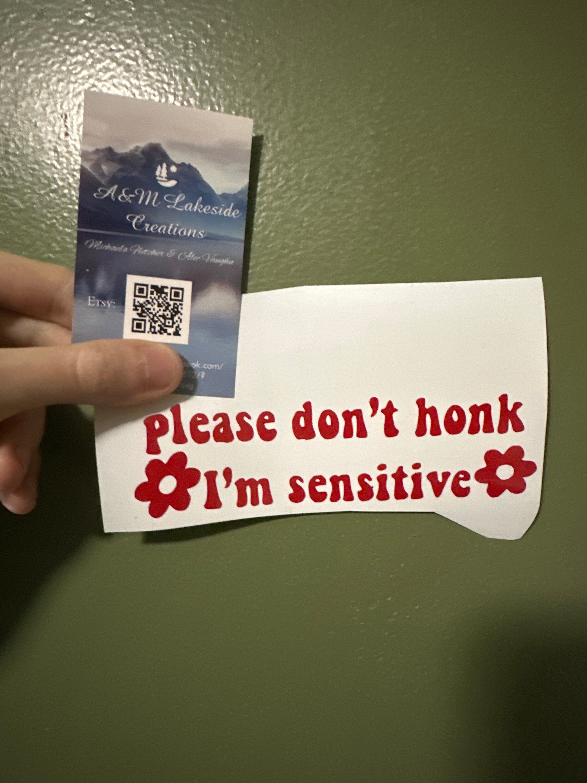 Please Dont Honk Im Sensitive Car Decal Funny, Bumper Sticker, Hippie ...