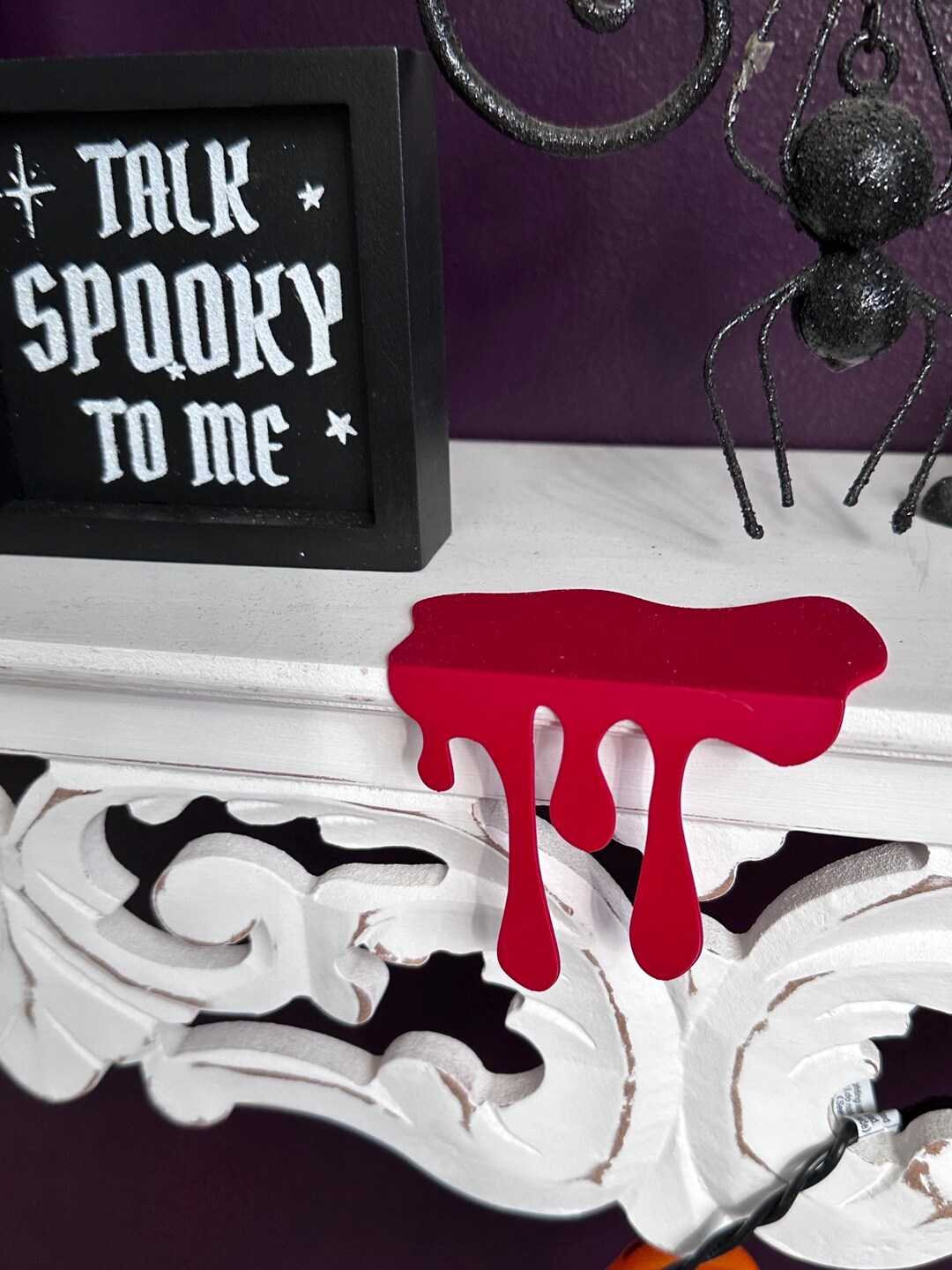 3D Printed Blood Drip Shelf Decor, Fireplace Mantle Decorations ...