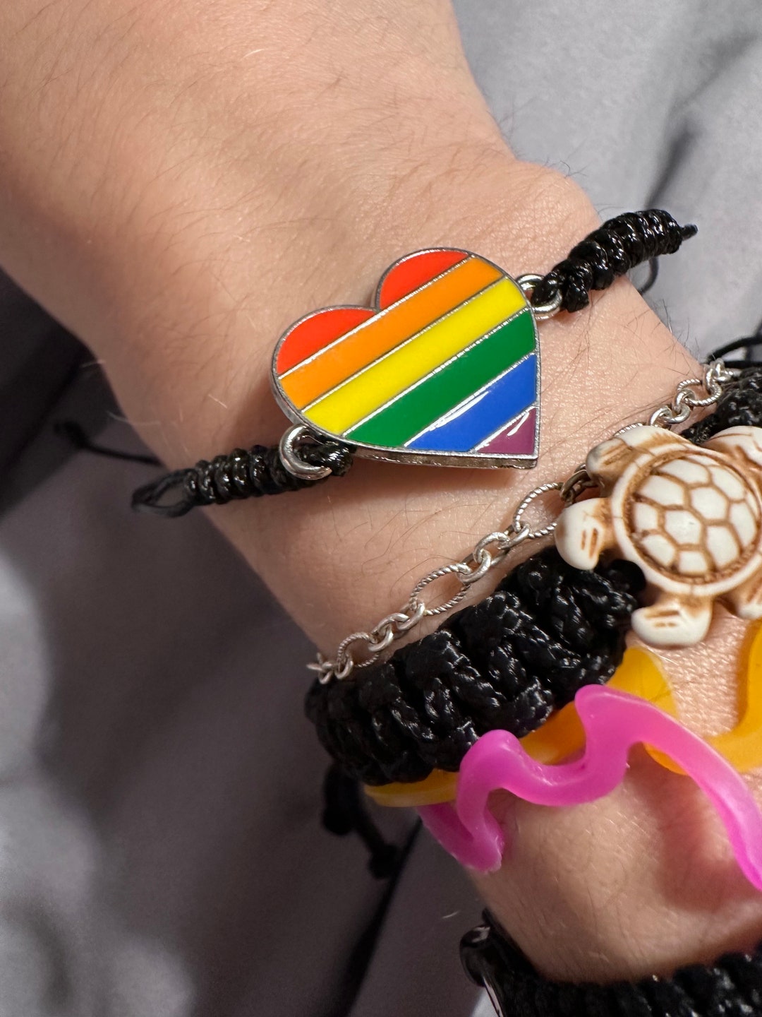 Pride Lgbtq Bracelet, Pronoun Tags, Pride Flags, Pride Jewelry, Rainbow ...