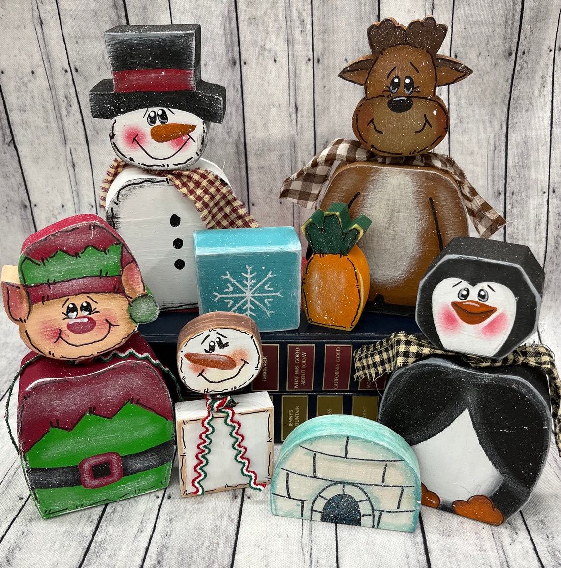 Christmas Winter Elf, Snowman, Reindeer, and Penguin Bobbleheads ...