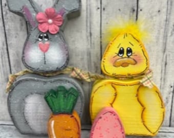 Spring Chick and Bunny Wood Light Pattern Easter Digital Download - Etsy