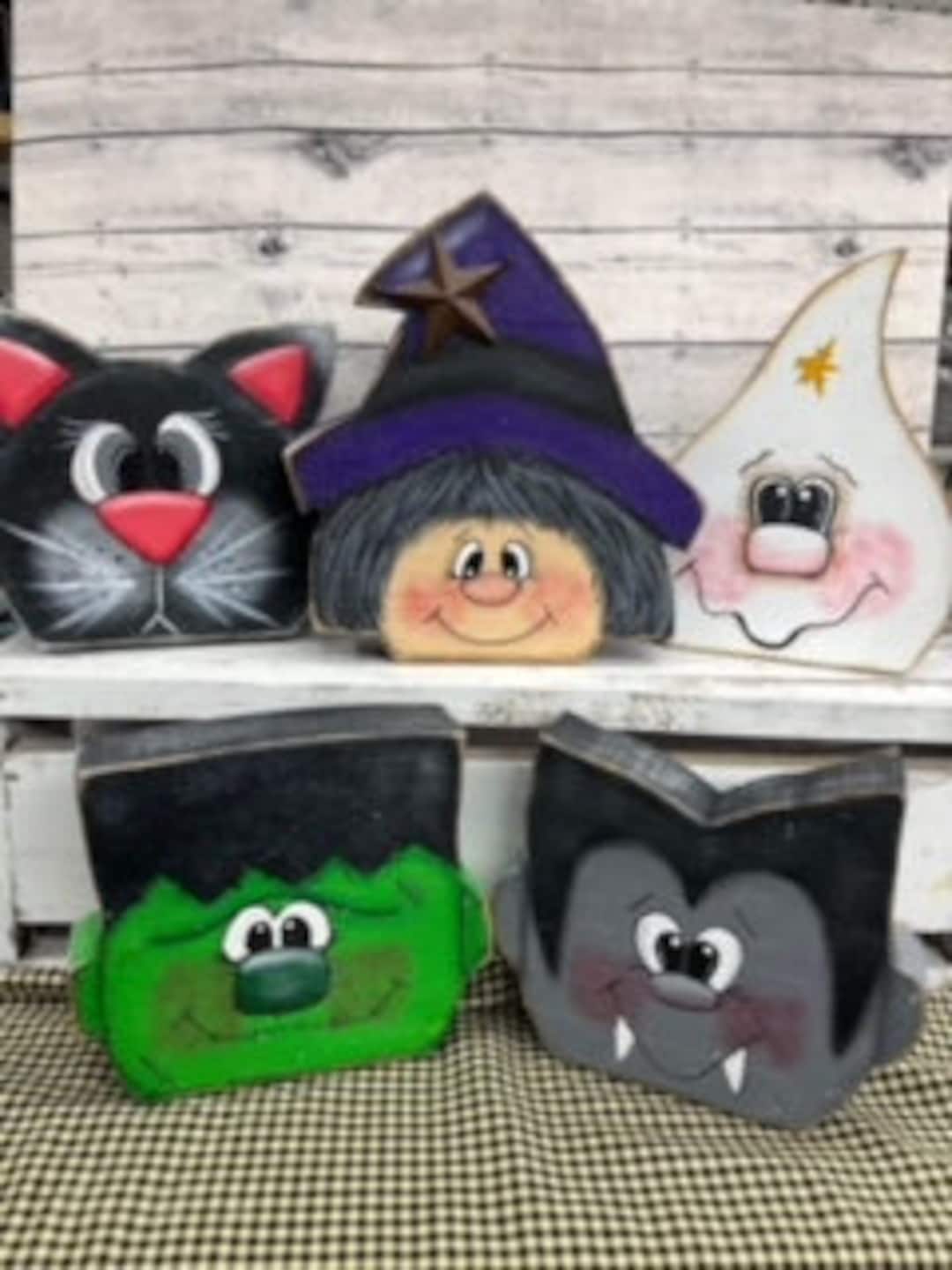 Halloween Friends Witch Ghost Frankenstein Dracula Black Cat Digital ...