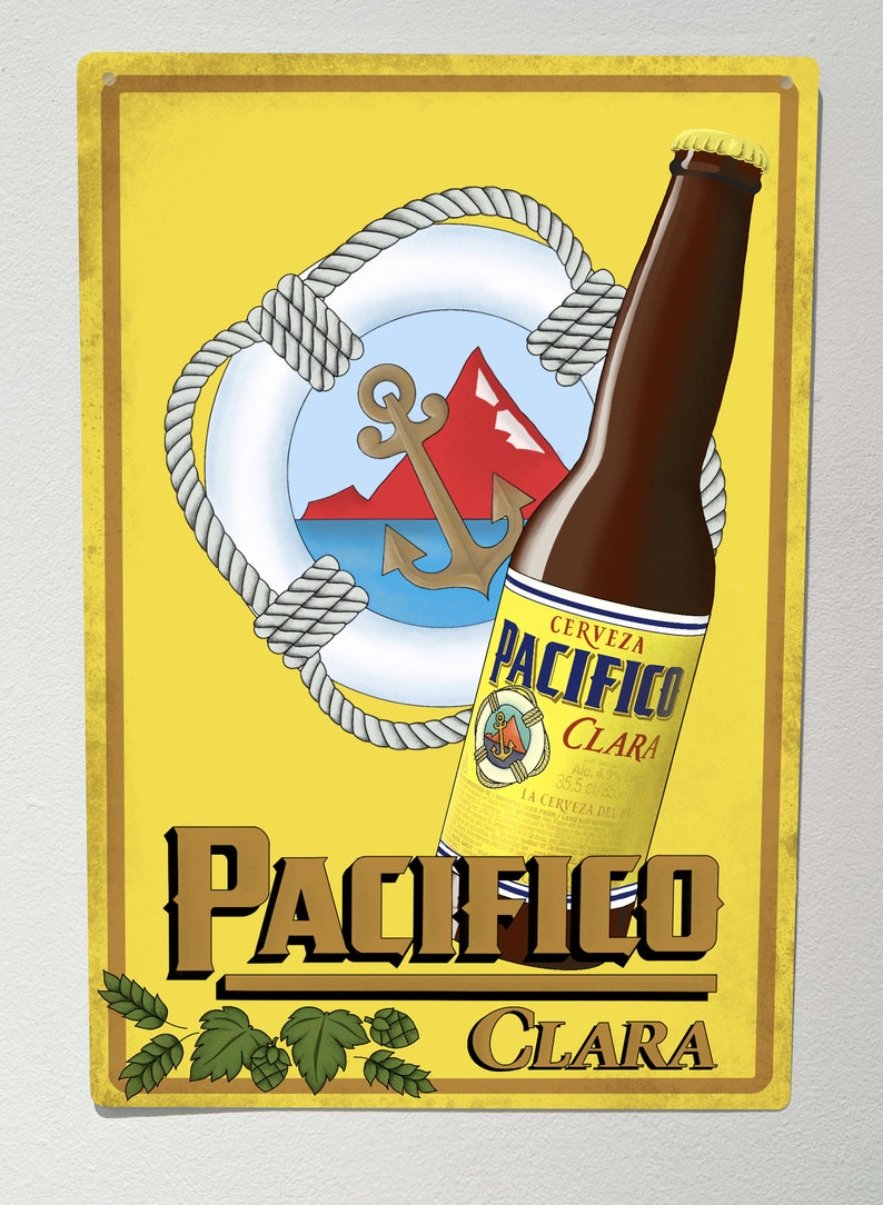 Pacifico Beer, Decorative Metal Sign - Etsy