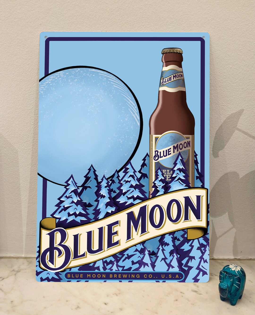 Blue Moon Beer, Decorative Metal Sign - Etsy