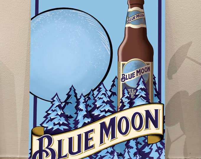 Blue Moon Beer, Decorative Metal Sign - Etsy
