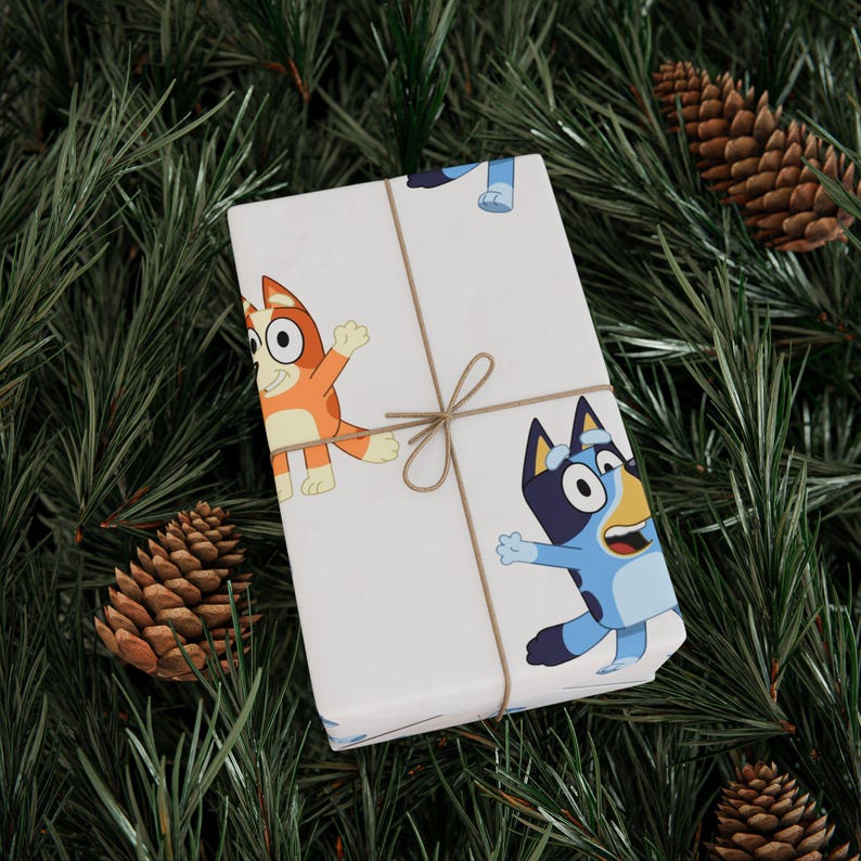 Birthday Bingo Bluey Wrapping Paper - Fun Gift Wrap for Celebrations ...