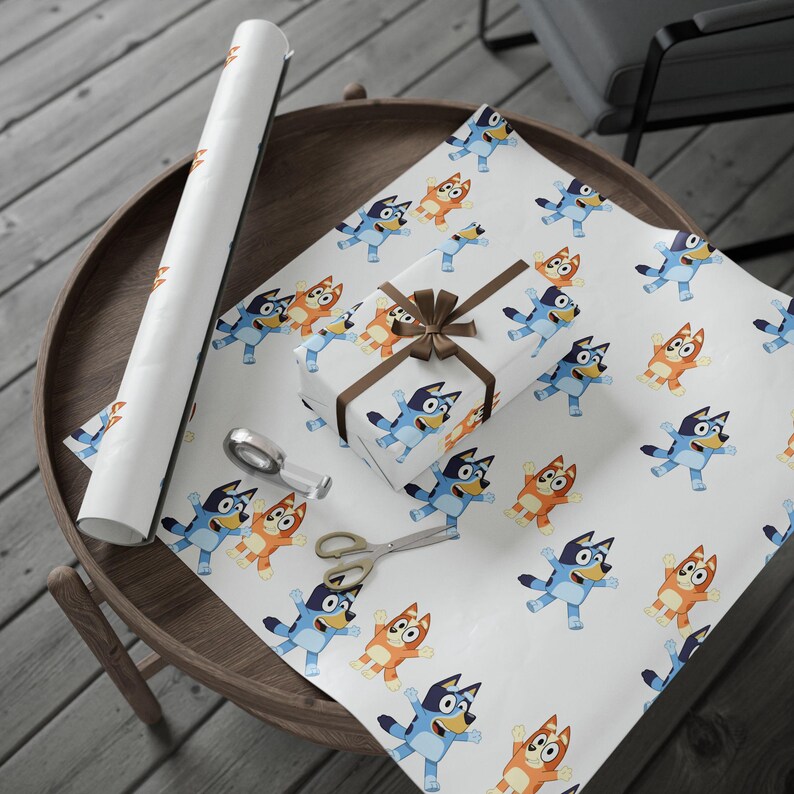 Birthday Bingo Bluey Wrapping Paper - Fun Gift Wrap for Celebrations ...
